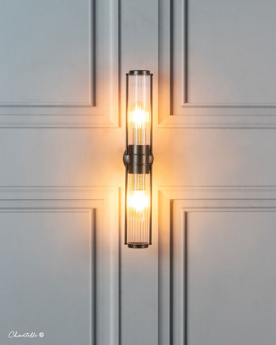 Antique Brass Up and down Cylindrical Wall light - 070028 - Chantelle ...
