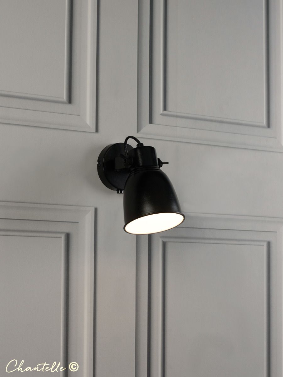 Black Industrial Turning Wall Light - 074337 - Chantelle Lighting