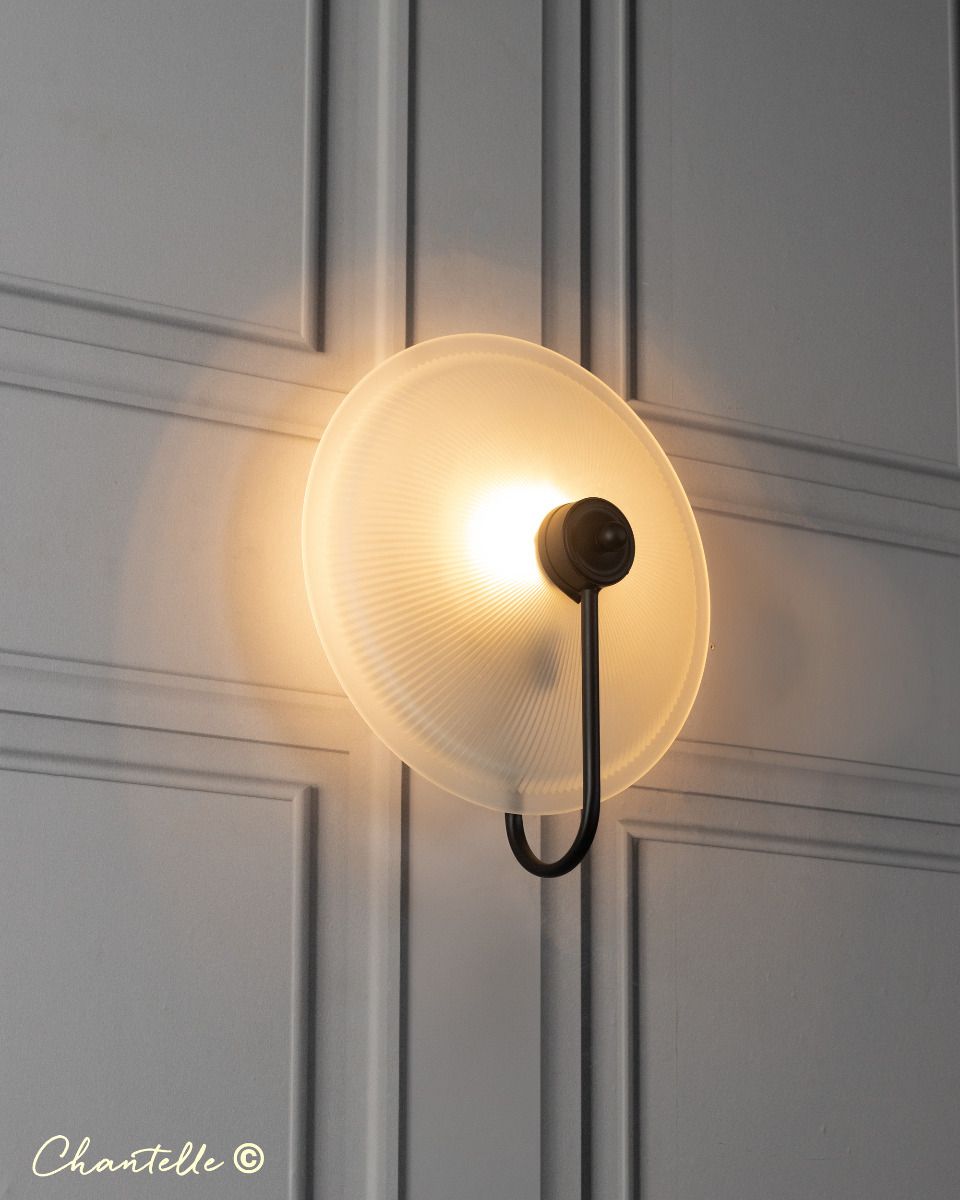 Halo Illuminated Reeded Frosted Glass Wall Sconce - 075808 - Chantelle ...