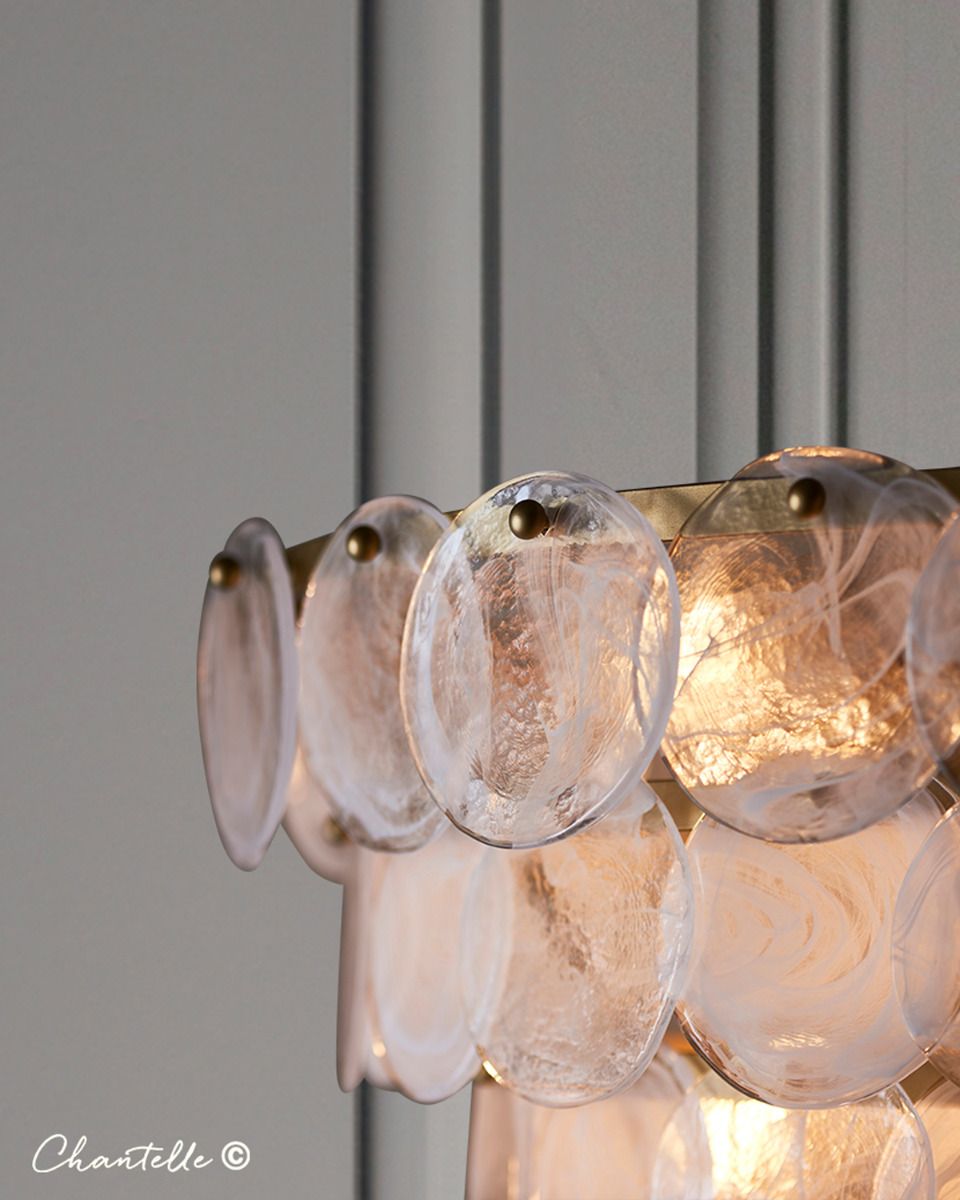 Tiered White and Clear Glass Pendant - 075951 - Chantelle Lighting