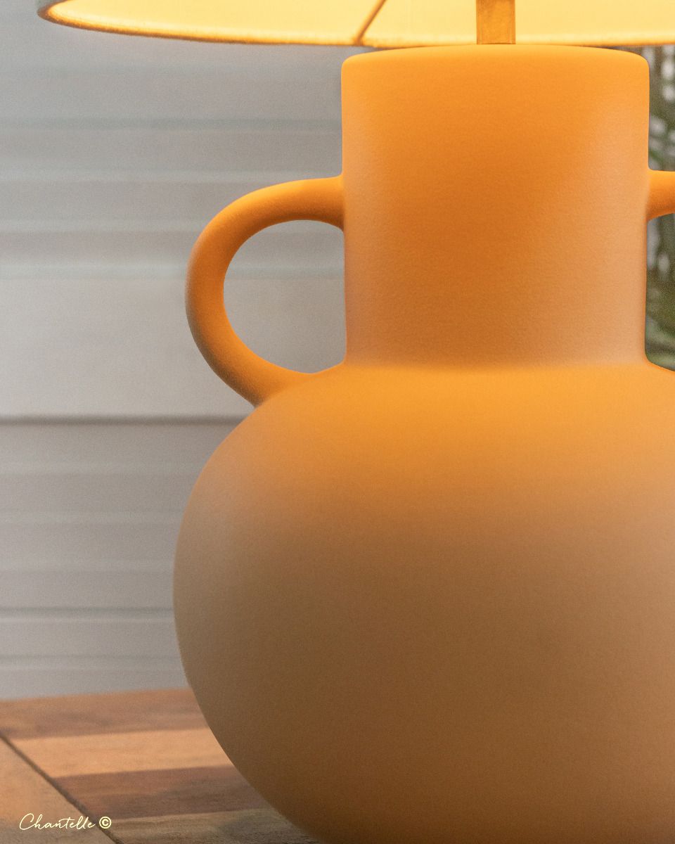Natural Terracotta Table Lamp with Fabric Shade - 076839 - Chantelle ...
