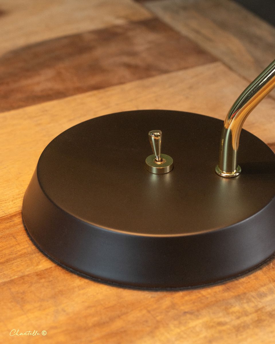 Polished Brass and Satin Black Task Table Lamp - 077194 - Chantelle ...